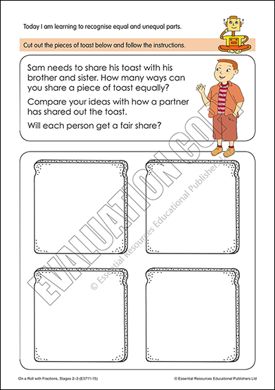 Equal And Unequal Parts Worksheets کاربرگ Learning About Equal